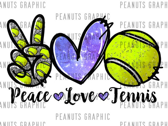 Peace Love Tennis PNG Tennis Sublimation Design Leopard - Etsy