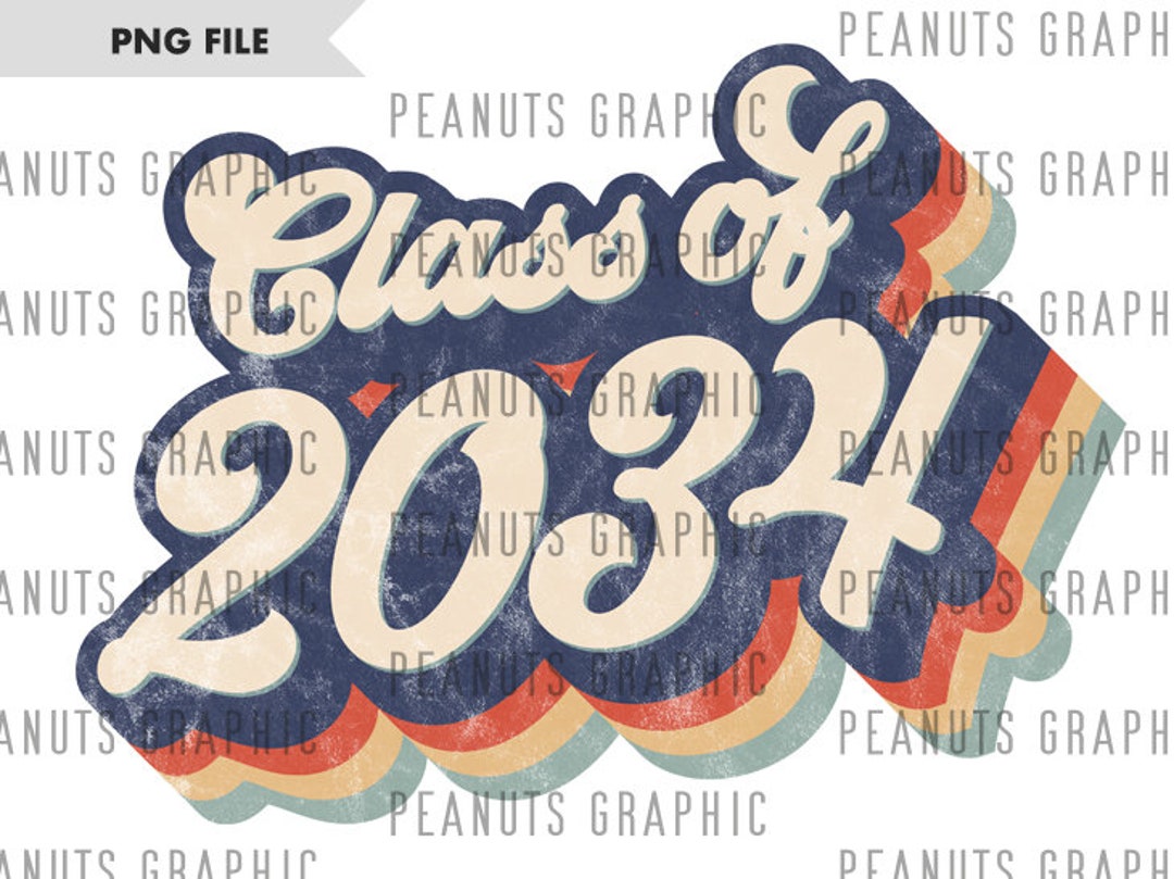 Retro Class of 2034 PNG Sublimation Design, Vintage, Distressed ...