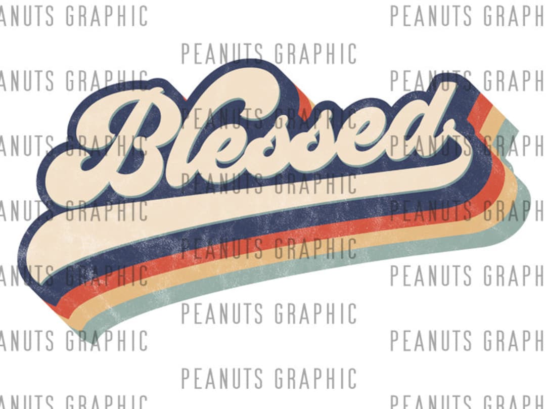 Retro Blessed PNG Sublimation Design, Vintage, Distressed, Hand Painted ...