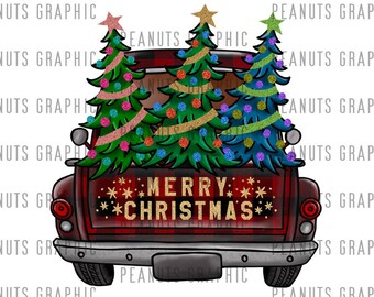 Christmas Red Truck PNG Files Sublimation Christmas Truck - Etsy