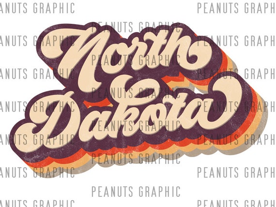 Retro North Dakota PNG Sublimation Design ND U.S. State - Etsy