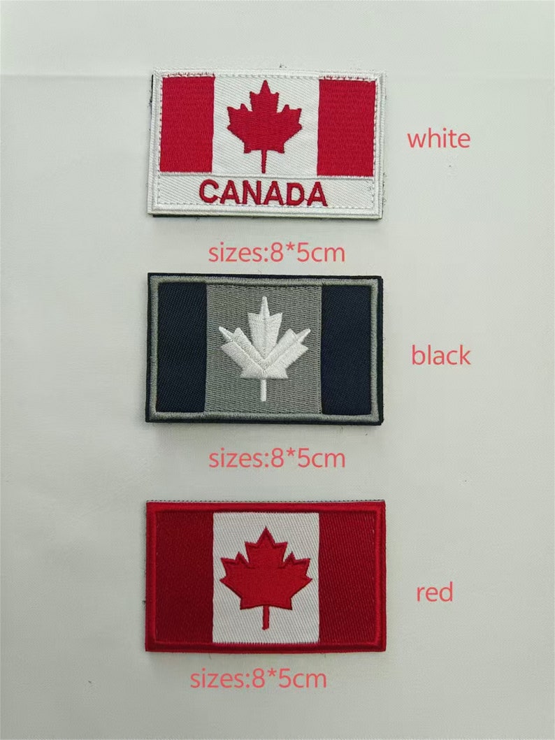 Canada Flag Embroidery Velcro Flag Morale Badge Fabric Patch, Hand Embroidered Badge Arms Patch ...