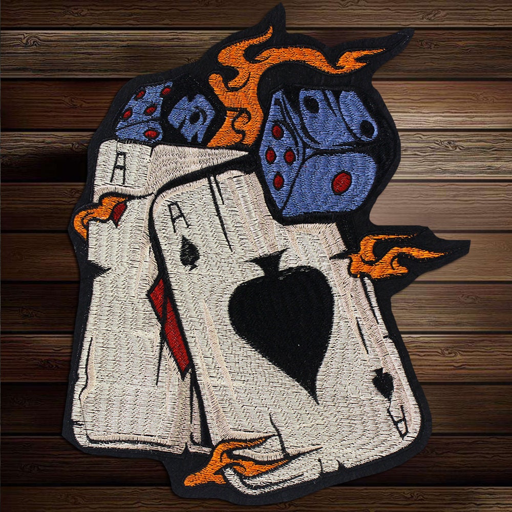 Large A Playing Cards Patch Motorcycle Embroidery Patches Iron on ...