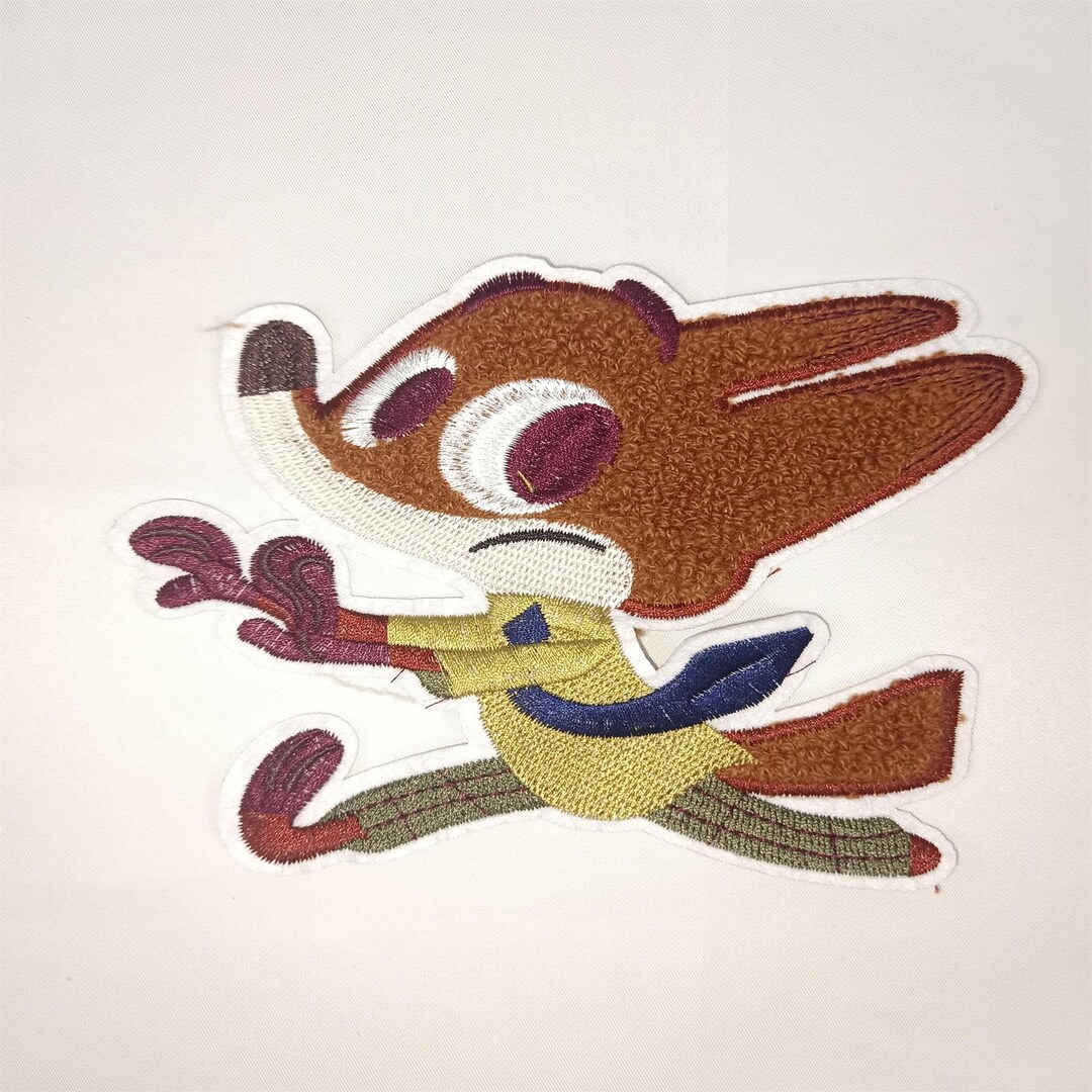 Cartoon Fox Embroidery Large Applique Patch Lace Fabric Sewing Fabric ...