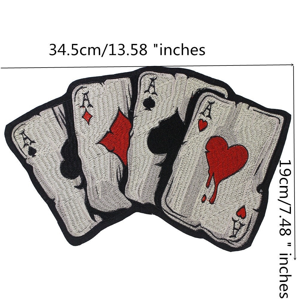 Large A Playing Cards Patch Motorcycle Embroidery Patches Iron on ...