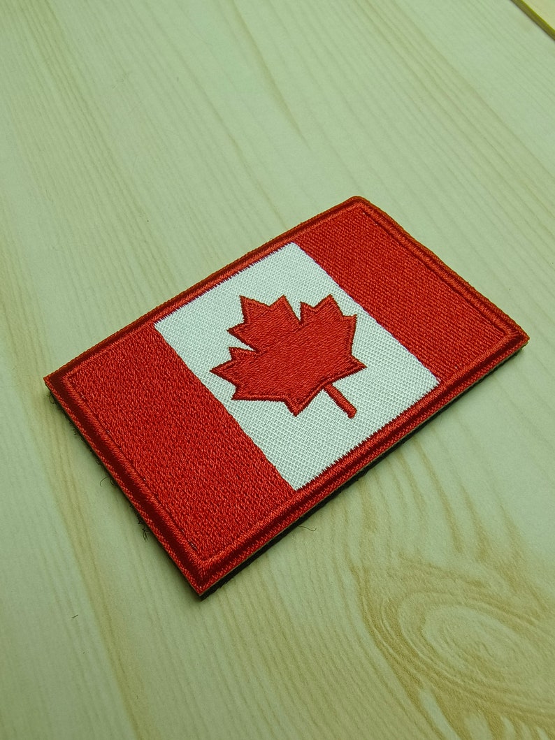 Canada Flag Embroidery Velcro Flag Morale Badge Fabric Patch, Hand ...