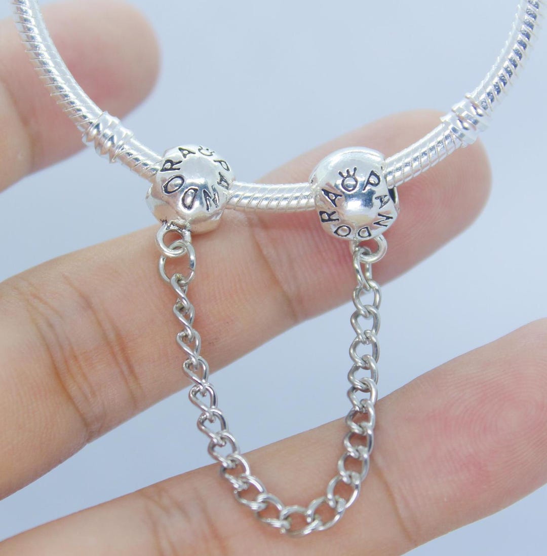 925 Sterling Silver Safety Chain Anti-slip Chain Charms Bracelet Charms ...