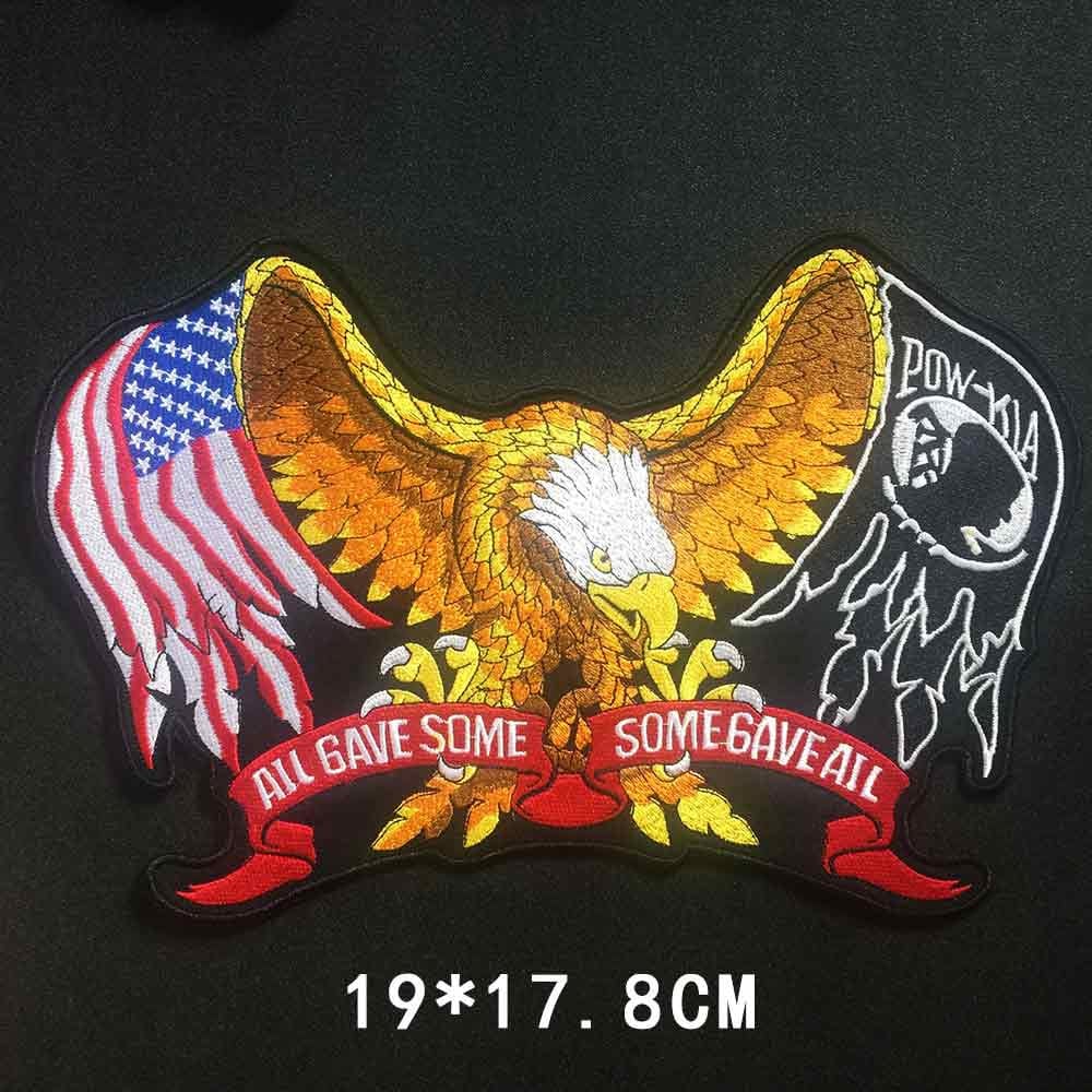 Eagle Iron on Patch Embroidered Applique Sewing Label Punk Biker Patches Clothes Stickers ...
