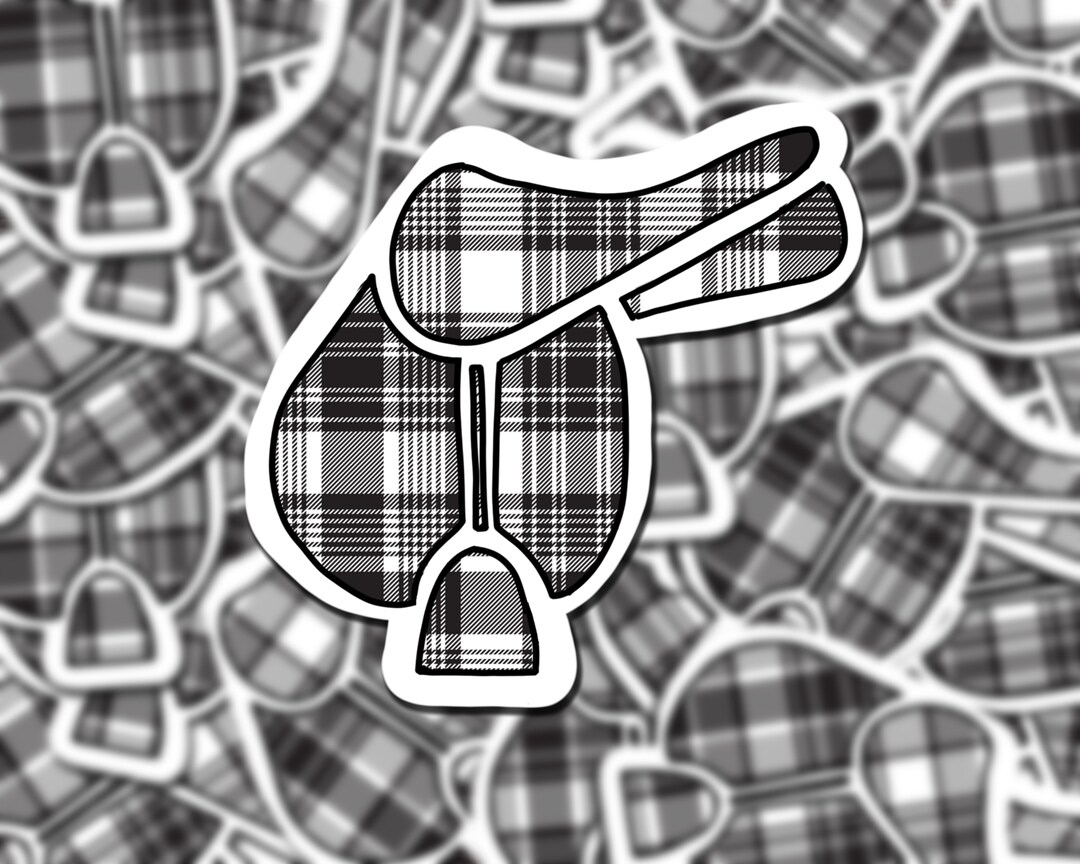 Plaid Saddle Horse Equestrian Waterproof Vsco Laptop Water Bottle ...
