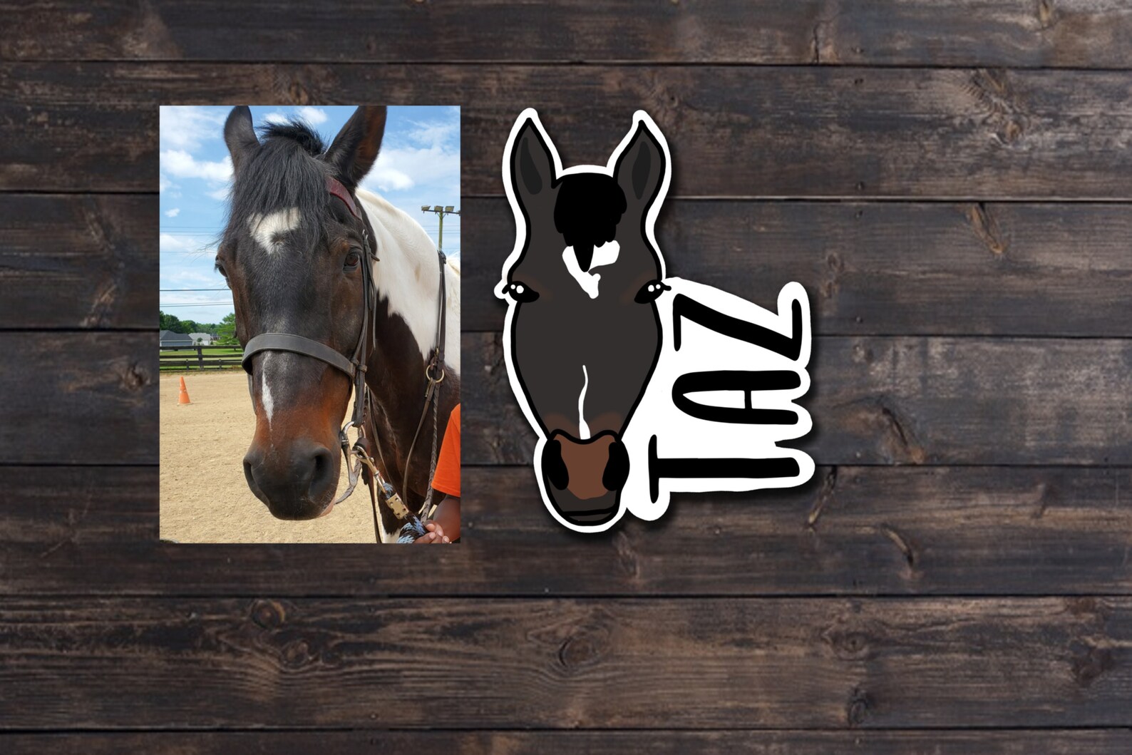 Custom Horse Head Sticker With Name Waterproof Vsco Laptop - Etsy