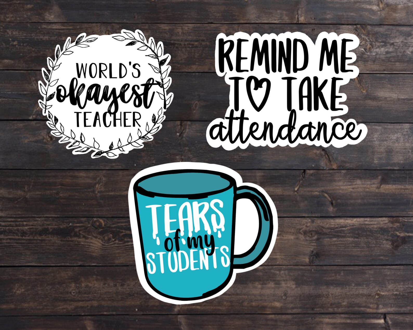 Teacher Funny Sticker Set waterproof | Etsy