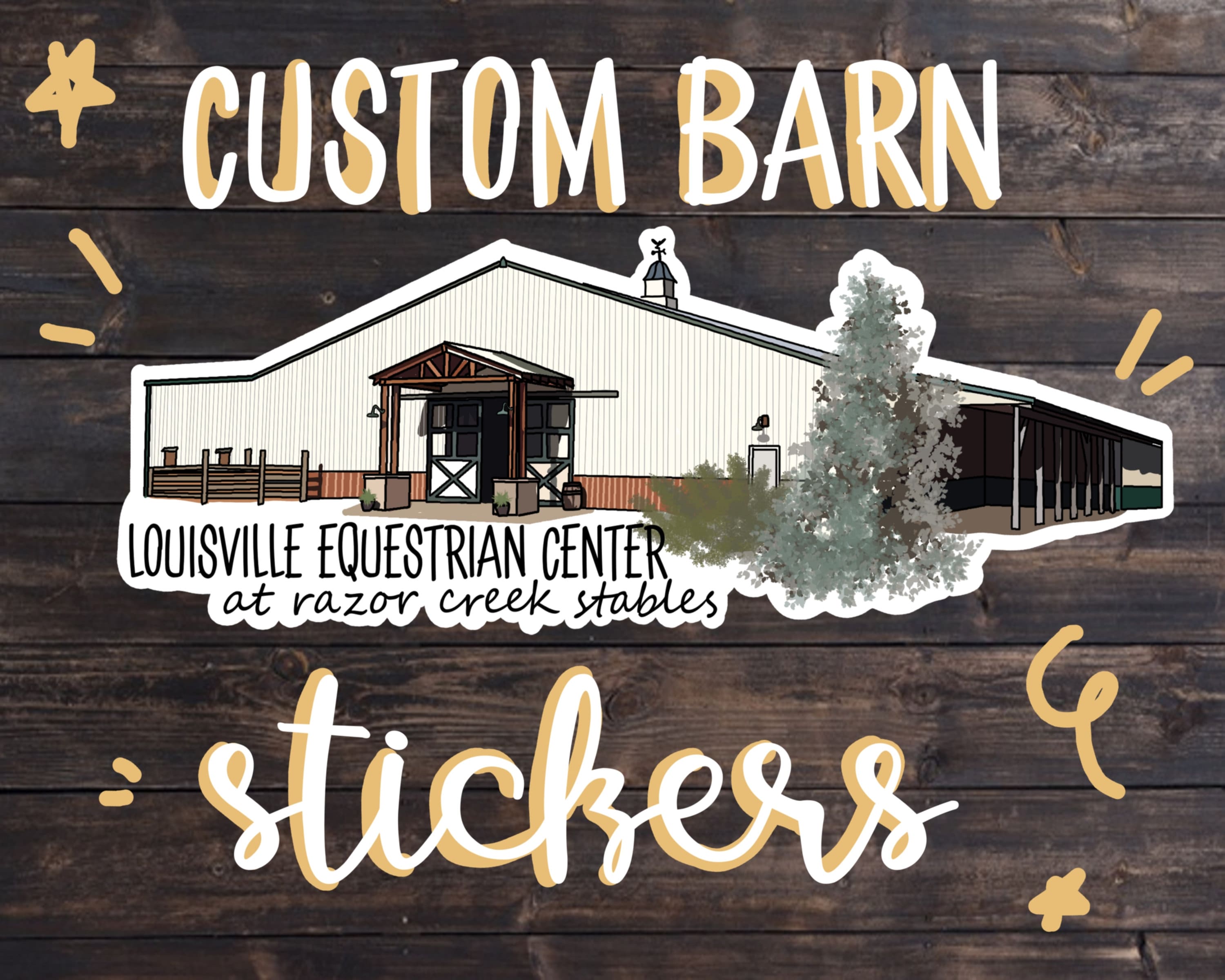 Custom Barn Sticker Horse Farm Waterproof Vsco Laptop Water - Etsy