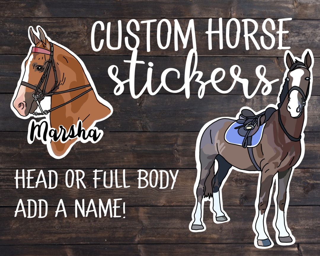 Custom Horse Sticker Waterproof Vsco Laptop Water Bottle Sticker Photo ...