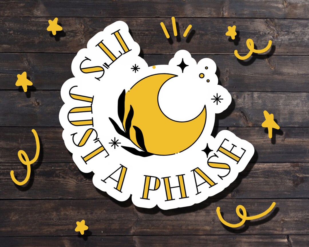 It's Just a Phase Moon Sticker VSCO Water Bottle Laptop Waterproof ...