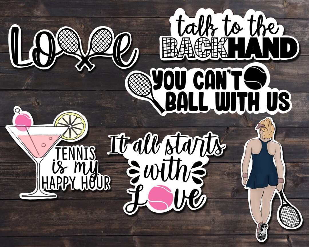 Sticker Set: Tennis Sayings Tennis Player Quotes Waterproof - Etsy