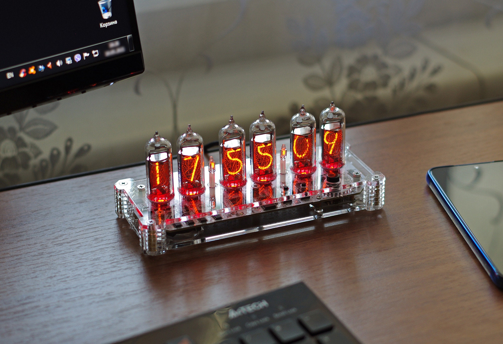 Nixie Tube Clock on 6 IN-14 Tubes Assembled Acrylic Case USB Powered - Etsy