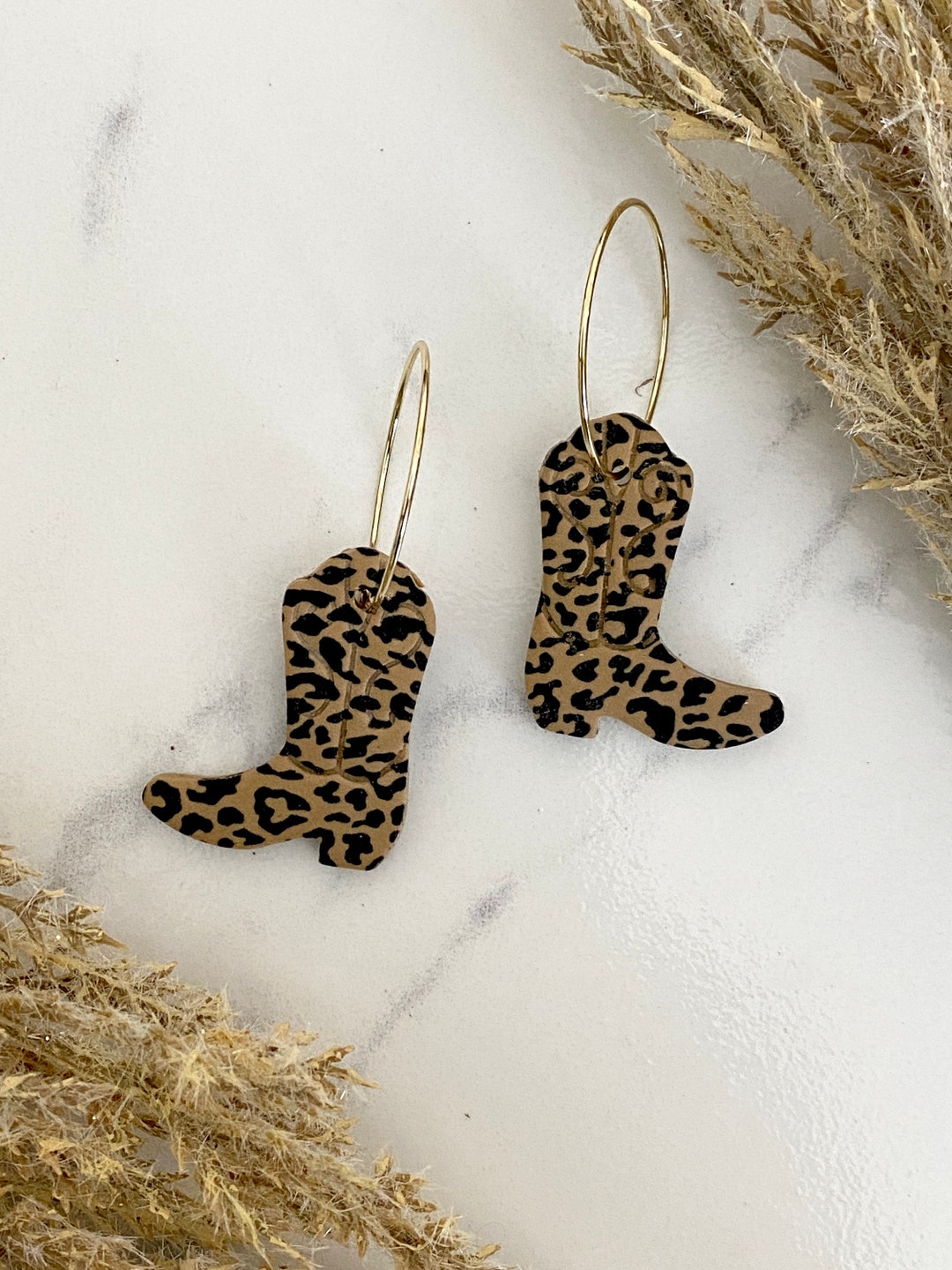 Cowgirl Boot Earrings, Cheetah Print Earrings, Cowboy Boot Earrings ...