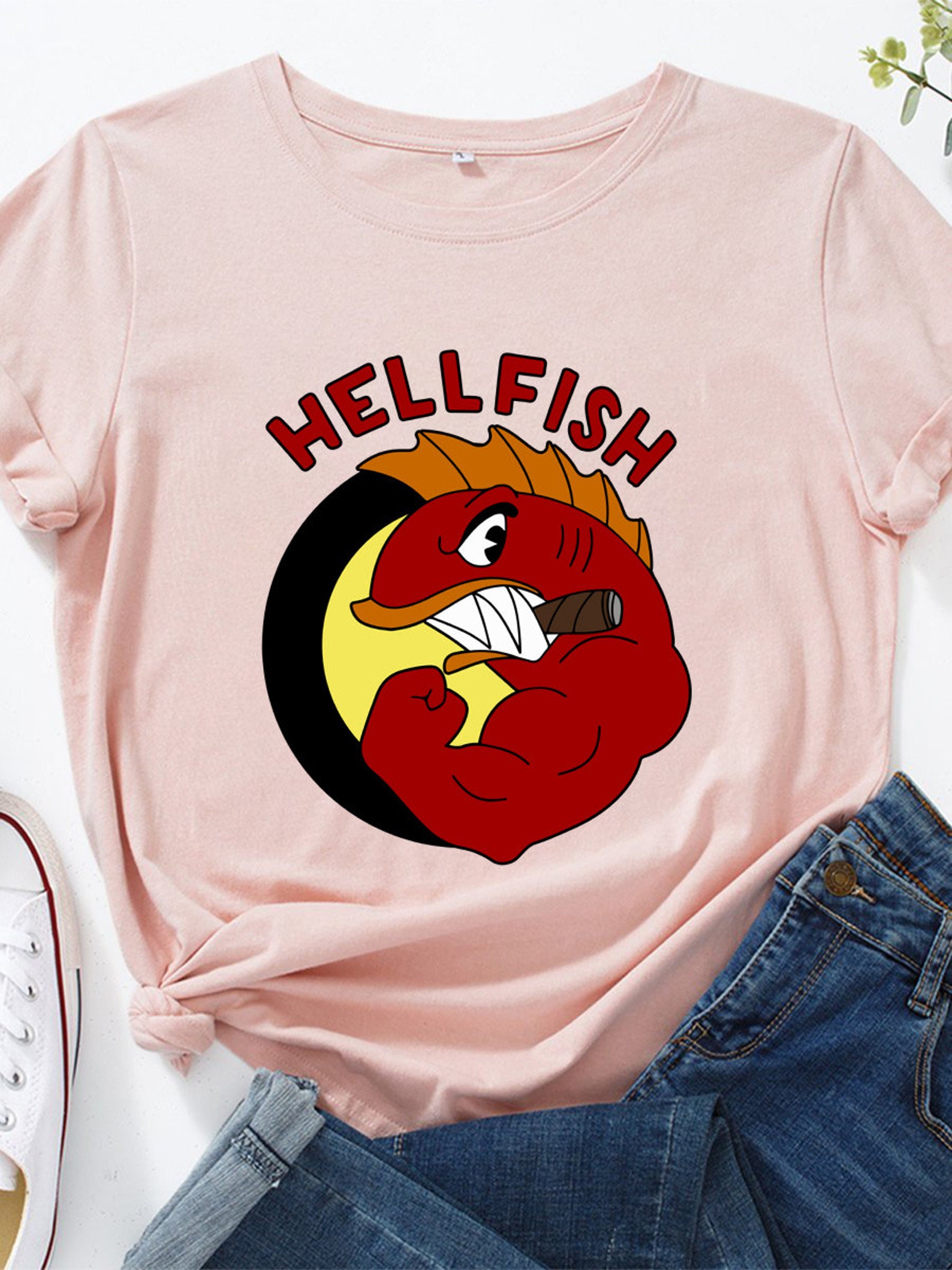 Hellfish Simpsons Tshirt The Flying Hellfish Logo The | Etsy