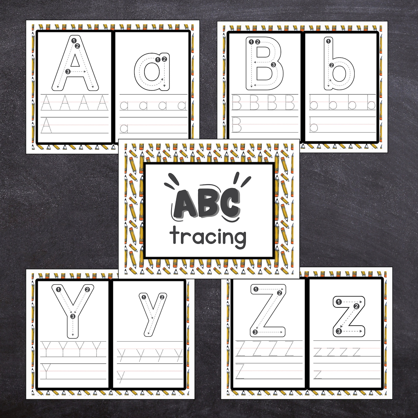 26 Abc's Printable Tracing Sheets, Prinable Letter Worksheets, Pre-k ...