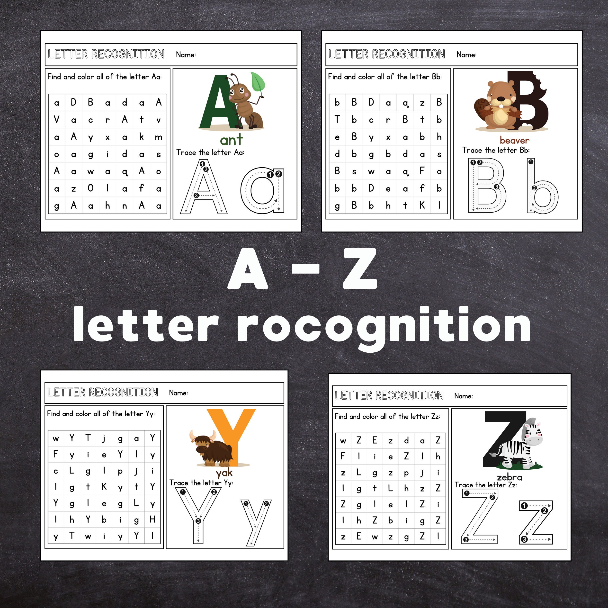 Alphabet Letter Recognition, Preschool Printables, Kindergarten ...