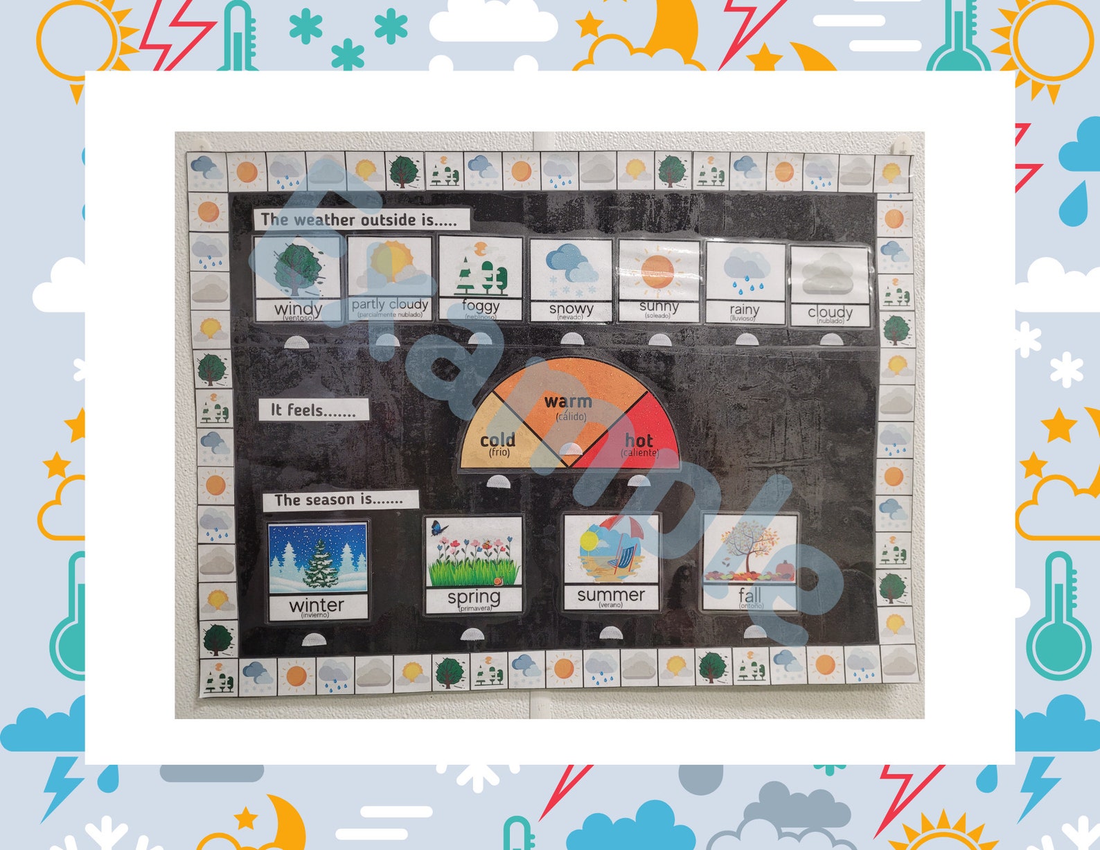 Weather Chart, Circle Time, Preschool Weather Chart, Digital Weather ...