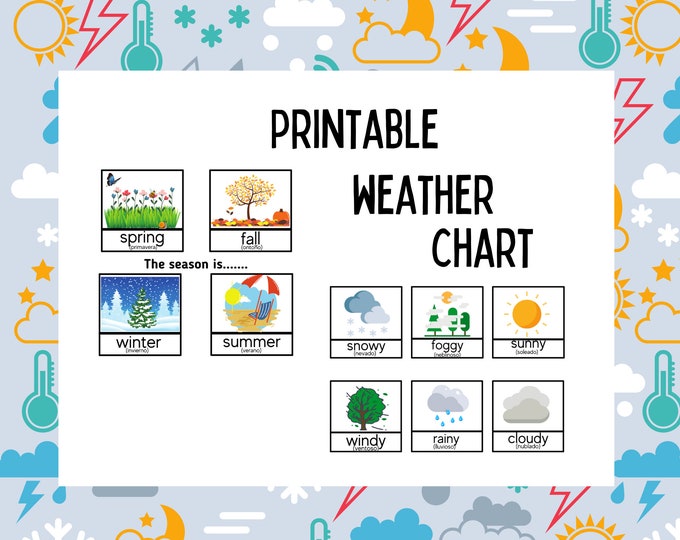 Weather Chart, Circle Time, Preschool Weather Chart, Digital Weather ...