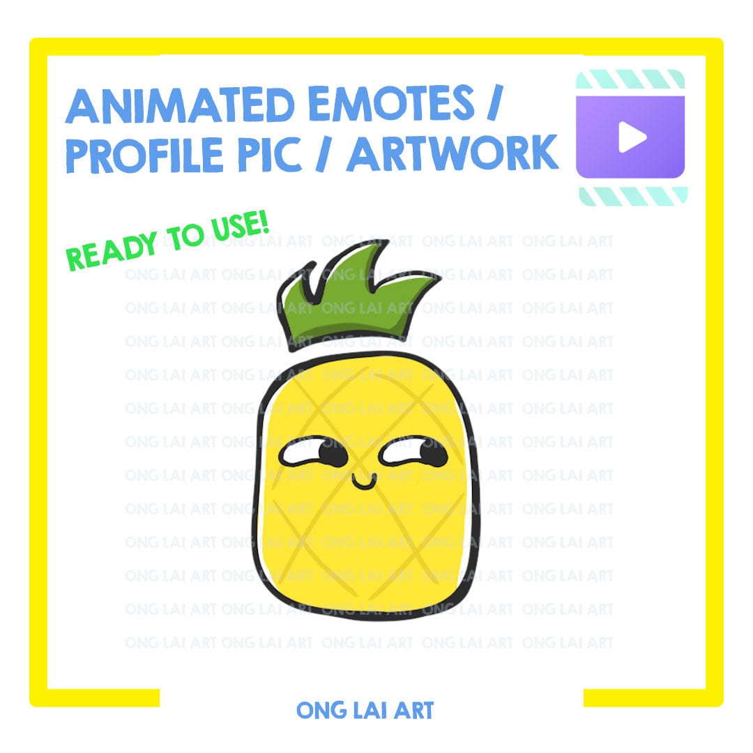 Cheeky Pineapple Animated Artwork - Animated Emote for Twitch, Discord ...