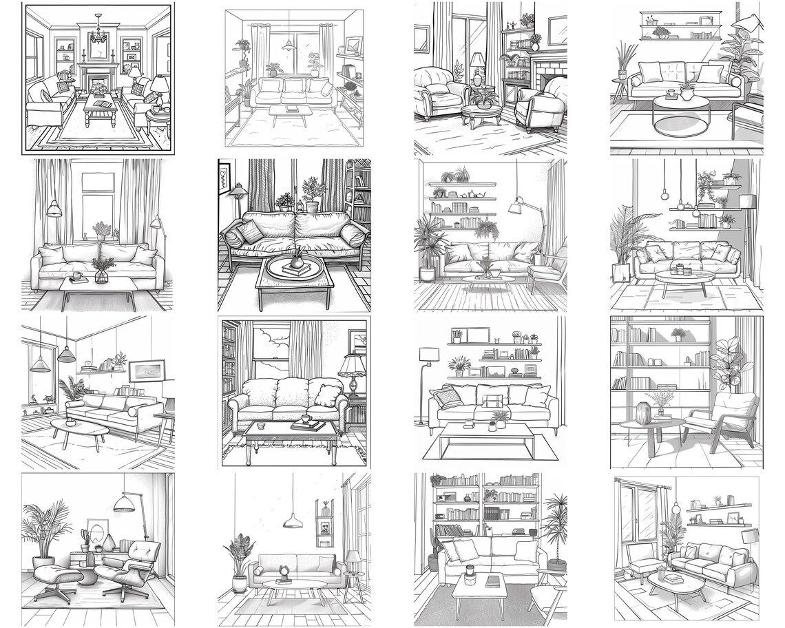 135+ Living Room Procreate Brush Set | Stamps for Procreate | Instant ...