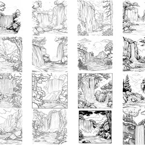 150+ Waterfall Scene Procreate Brush Set | Stamps for Procreate ...