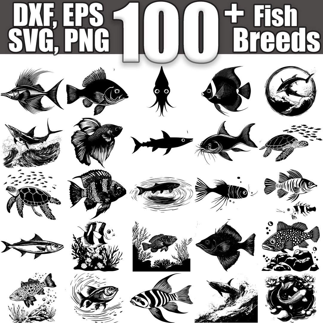 Fish Breeds SVG Bundle, Set of 100, Instant Digital Download Svg Png ...