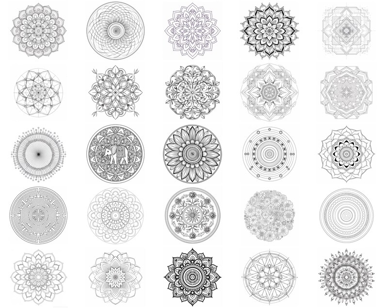 100+ Mandala Pack Procreate Brush Set | Procreate Stamp Brushes ...