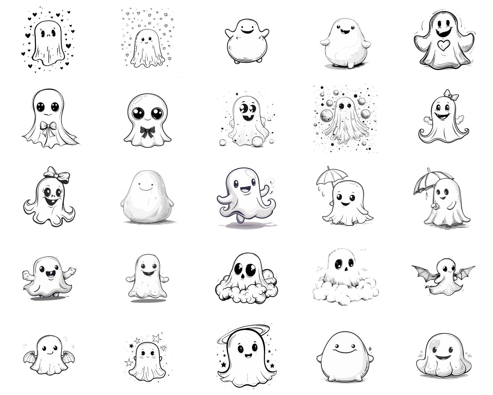 100+ Cute Ghost Procreate Brush Set | Procreate Stamp Brushes | Instant ...