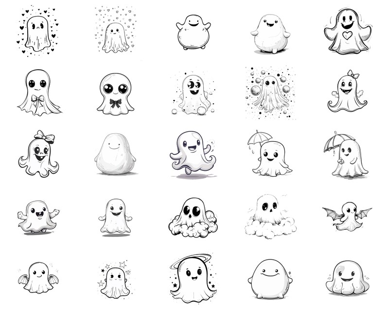 100+ Cute Ghost Procreate Brush Set | Procreate Stamp Brushes | Instant ...