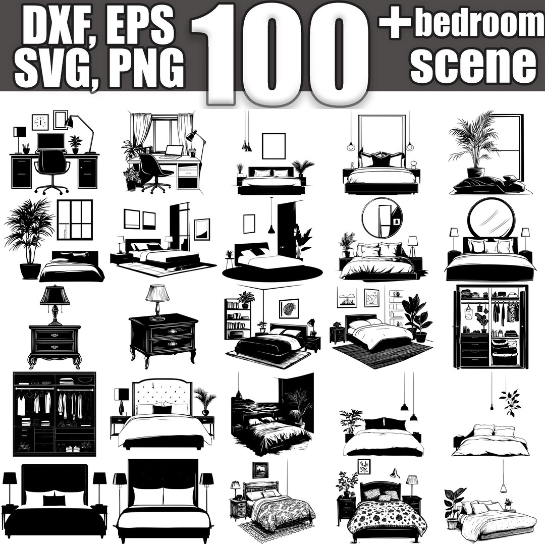 Bedroom SVG Bundle, Set of 100, Instant Digital Download Svg Png Dxf ...