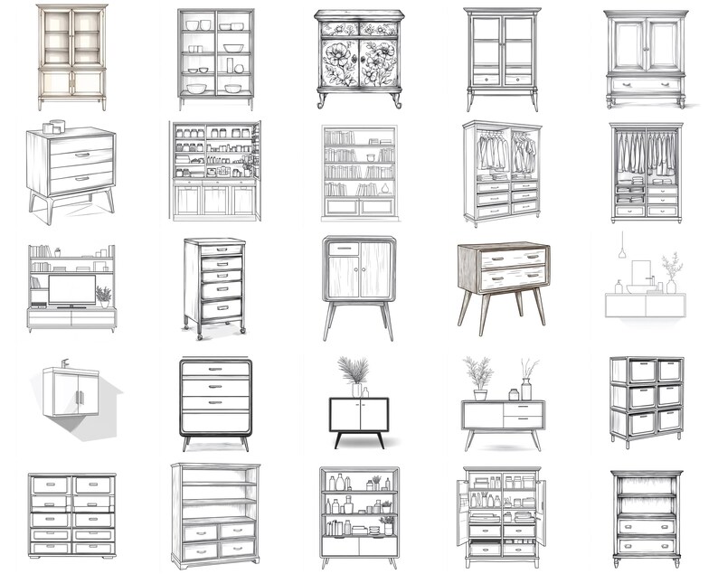 120+ Cabinet Procreate Brush Set | Stamps for Procreate | Instant ...