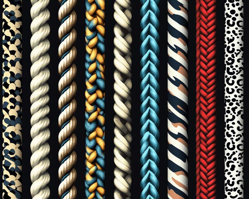 Braided Rope Procreate Brushes: 100+ Seamless Texture Patterns (digital ...