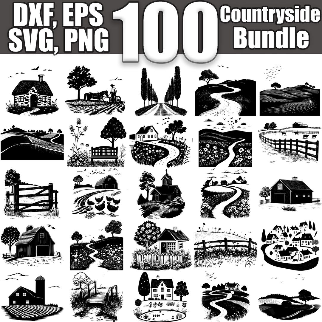 Countryside SVG Bundle, Set of 100, Instant Digital Download Svg Png ...