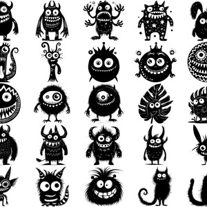 Cute Monsters SVG Bundle, Set of 100, Instant Digital Download Svg Png ...