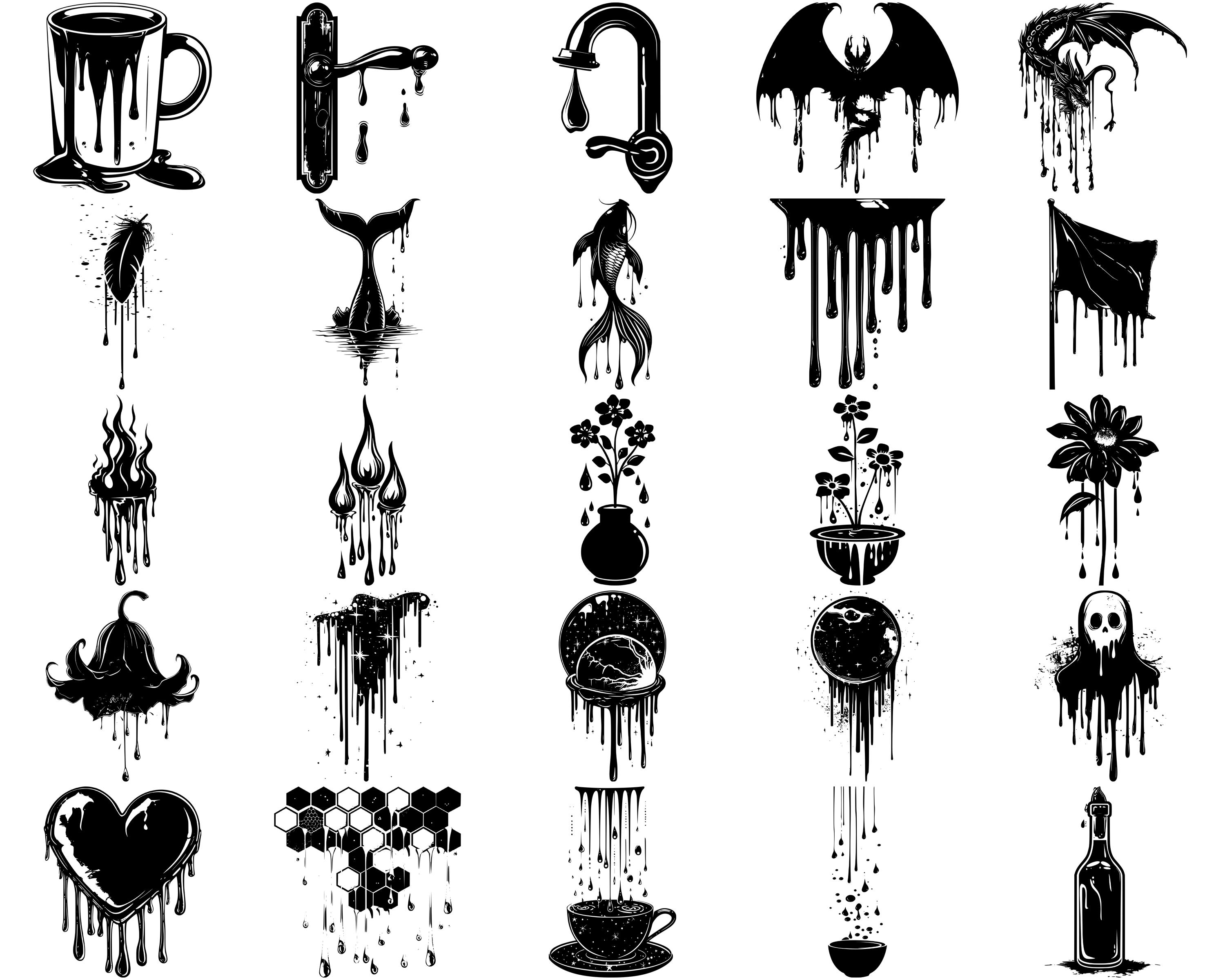 Dripping Effects SVG Bundle, Set of 100, Instant Digital Download Svg ...