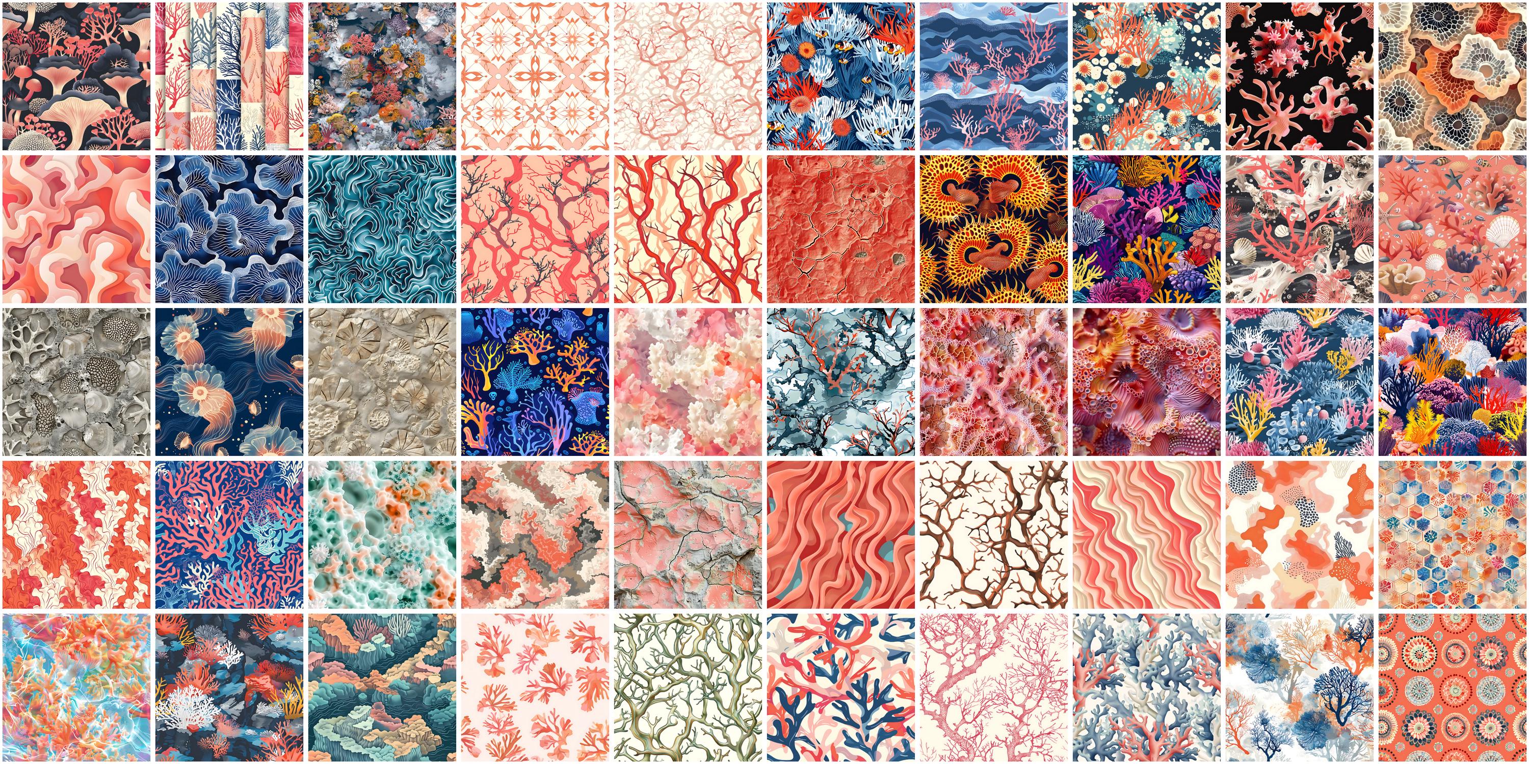 Coral Reef Texture Procreate Brushes: 100+ Seamless Patterns (instant ...