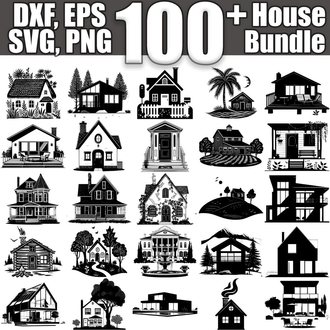 House SVG Bundle, Set of 100, Instant Digital Download Svg Png Dxf Eps ...