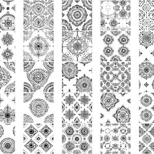 Indian Rangoli Art Seamless Pattern SVG Bundle, Set of 100, Instant ...
