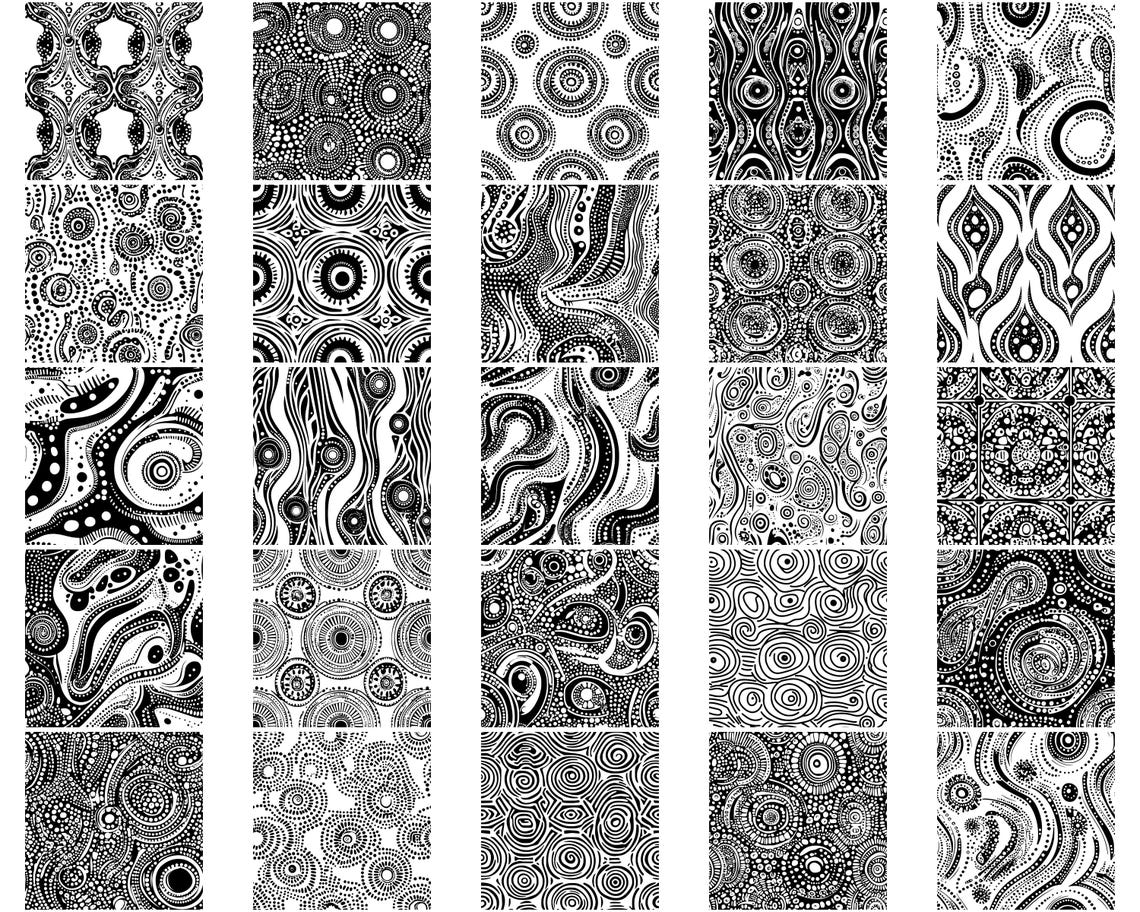 Damascus Steel Seamless Pattern SVG Bundle, Set of 100, Instant Digital ...