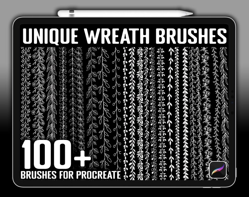 100+ Wreath Brushes for Procreate: Floral Stamp Set (digital Download ...