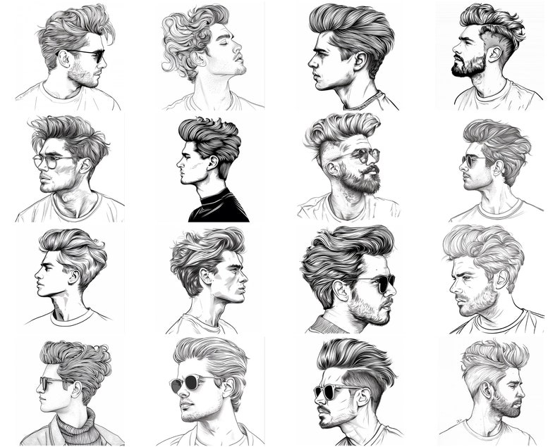 155+ Man Stylish Hair Style Procreate Brush Set | Stamps for Procreate ...