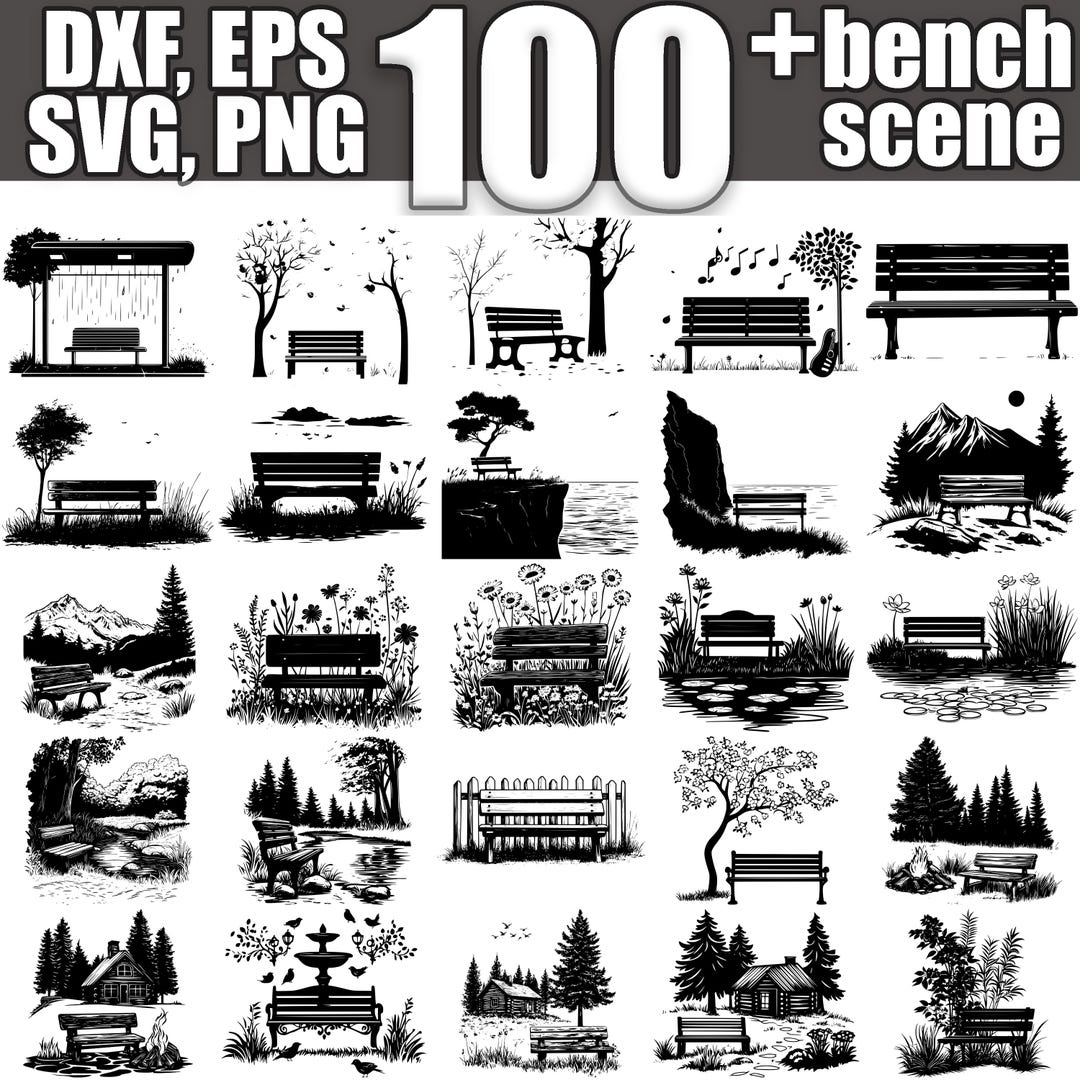Bench SVG Bundle, Set of 100, Instant Digital Download Svg Png Dxf Eps ...