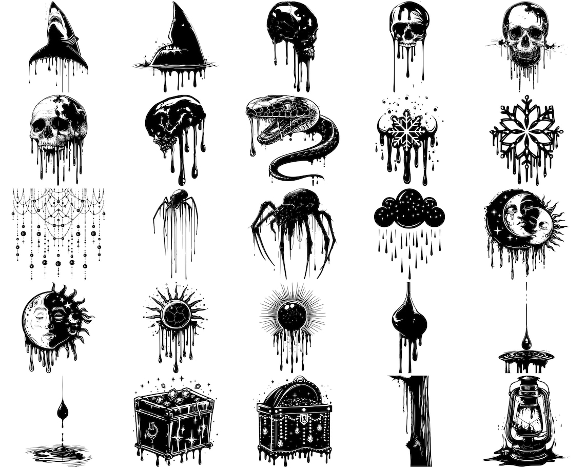 Dripping Effects SVG Bundle, Set of 100, Instant Digital Download Svg ...