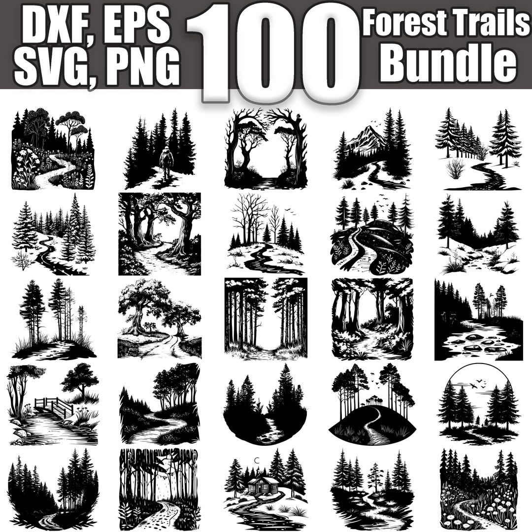 Forest Trails SVG Bundle, Set of 100, Instant Digital Download Svg Png ...