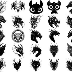 Dragon Face SVG Bundle, Set of 100, Instant Digital Download Svg Png ...
