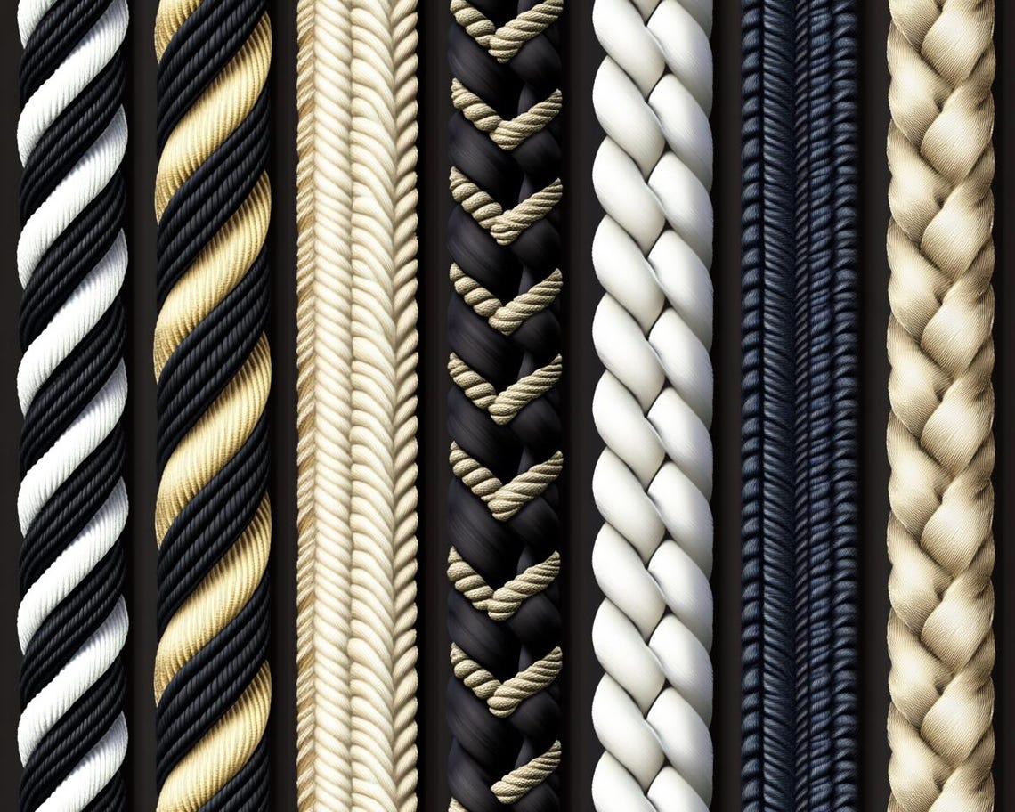 Braided Rope Procreate Brushes: 100+ Seamless Texture Patterns (digital ...